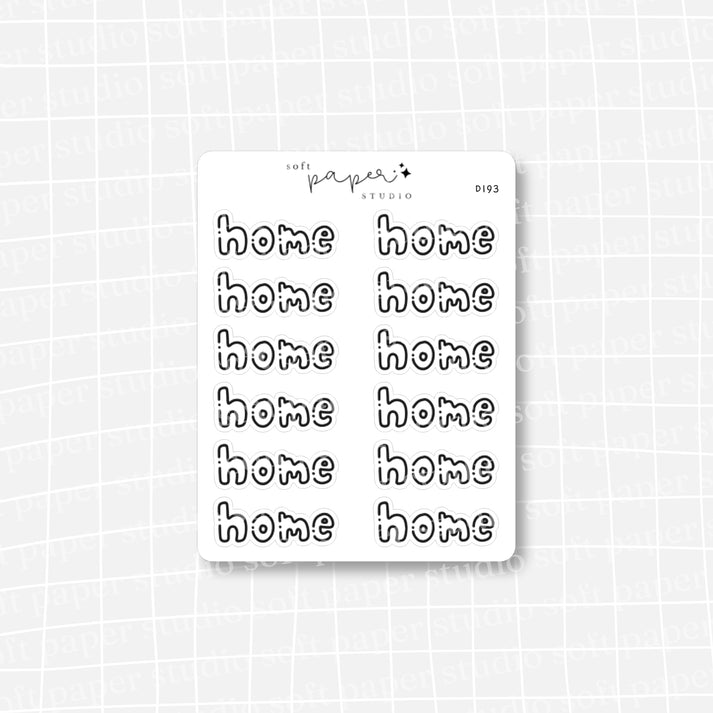 Home Handwritten Bujo Block Bubble Letters Stickers – Soft Paper Studio