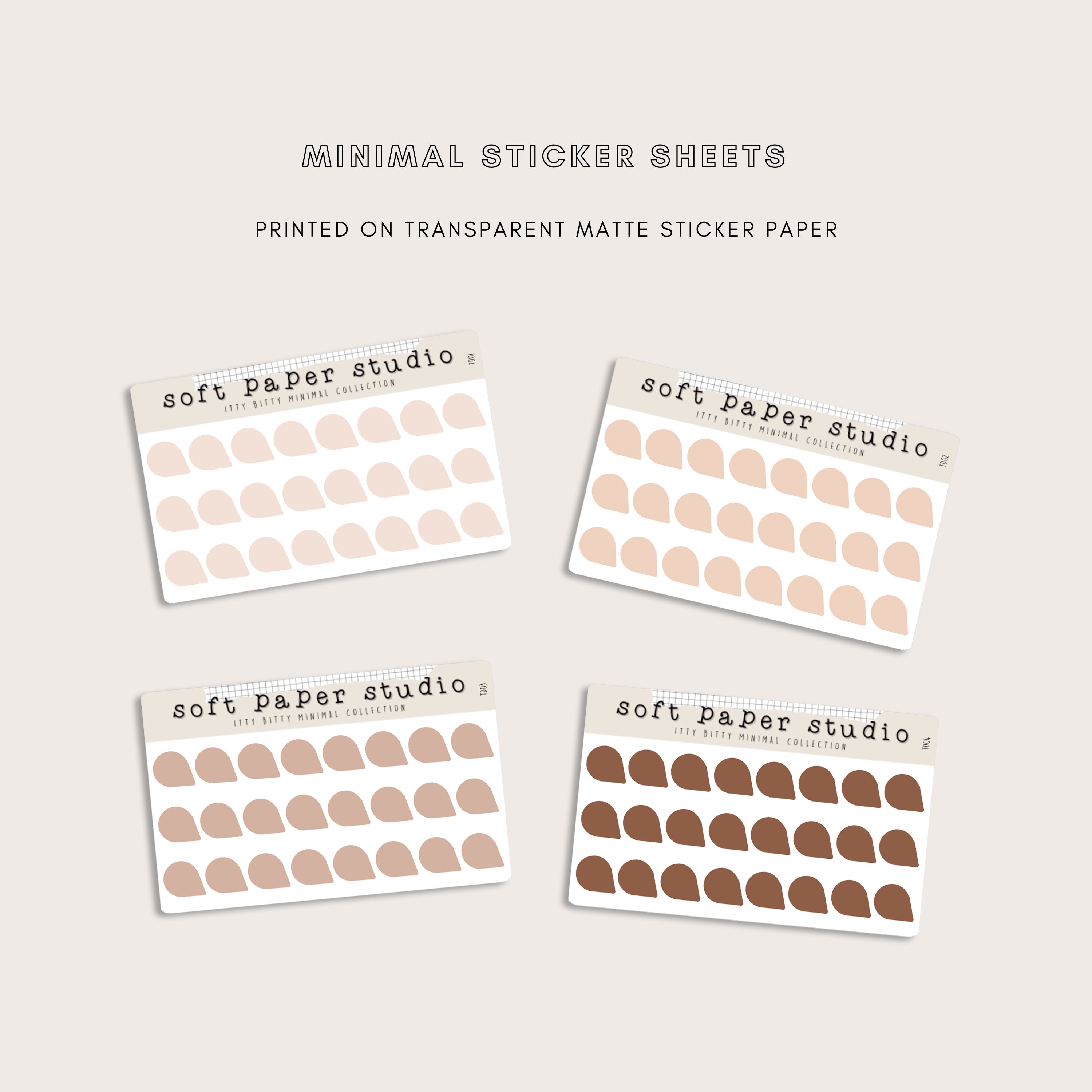 Transparent Mini Teardrop Stickers (4 Colors Available) – Soft Paper Studio